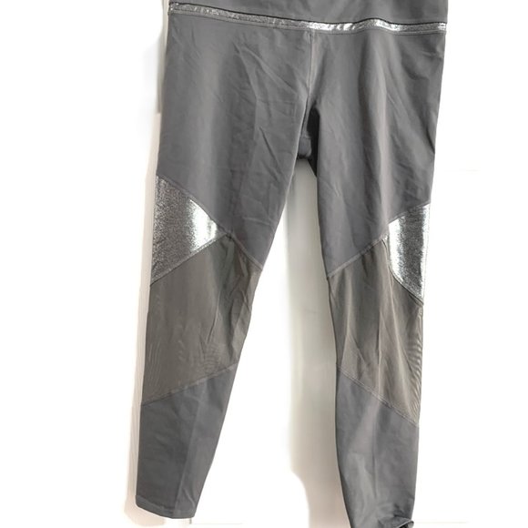 JoyLab | Pants & Jumpsuits | Joy Lab Mixed Media Metallic Silver Mesh ...